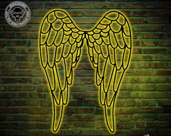 Large Led Angel Wing Sign - Etsy