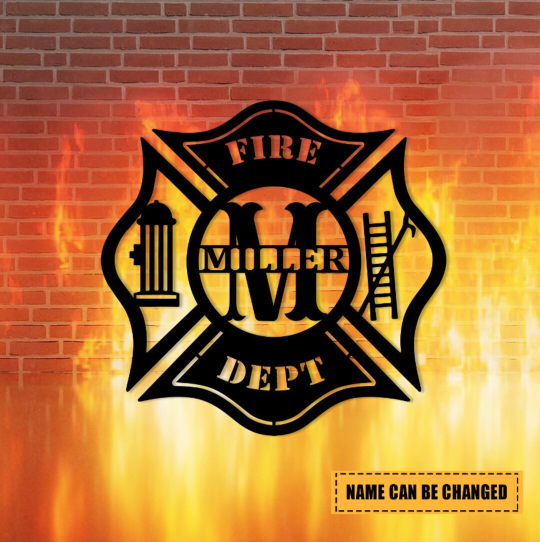 Custom Fire Department Sign Monogram Personalized Name Fire - Etsy