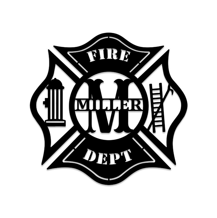 Custom Fire Department Sign Monogram Personalized Name Fire - Etsy
