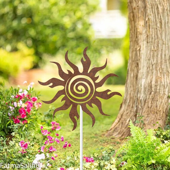 Sun Art Metal Garden Stake Rustic Decor for Garden Sun Wall - Etsy