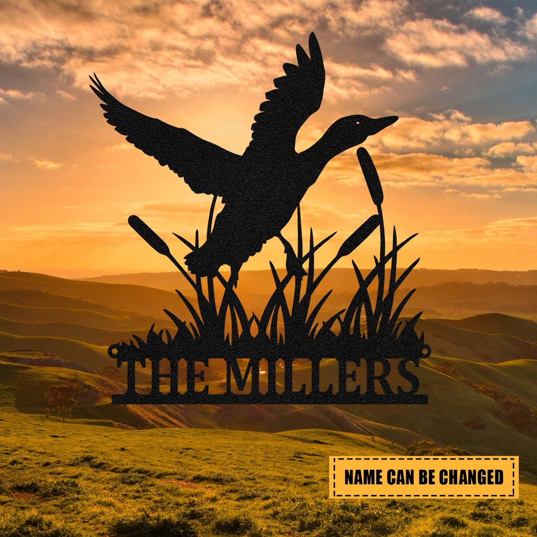 Duck Metal Sign Personalized Family Name Duck Hunting Metal - Etsy