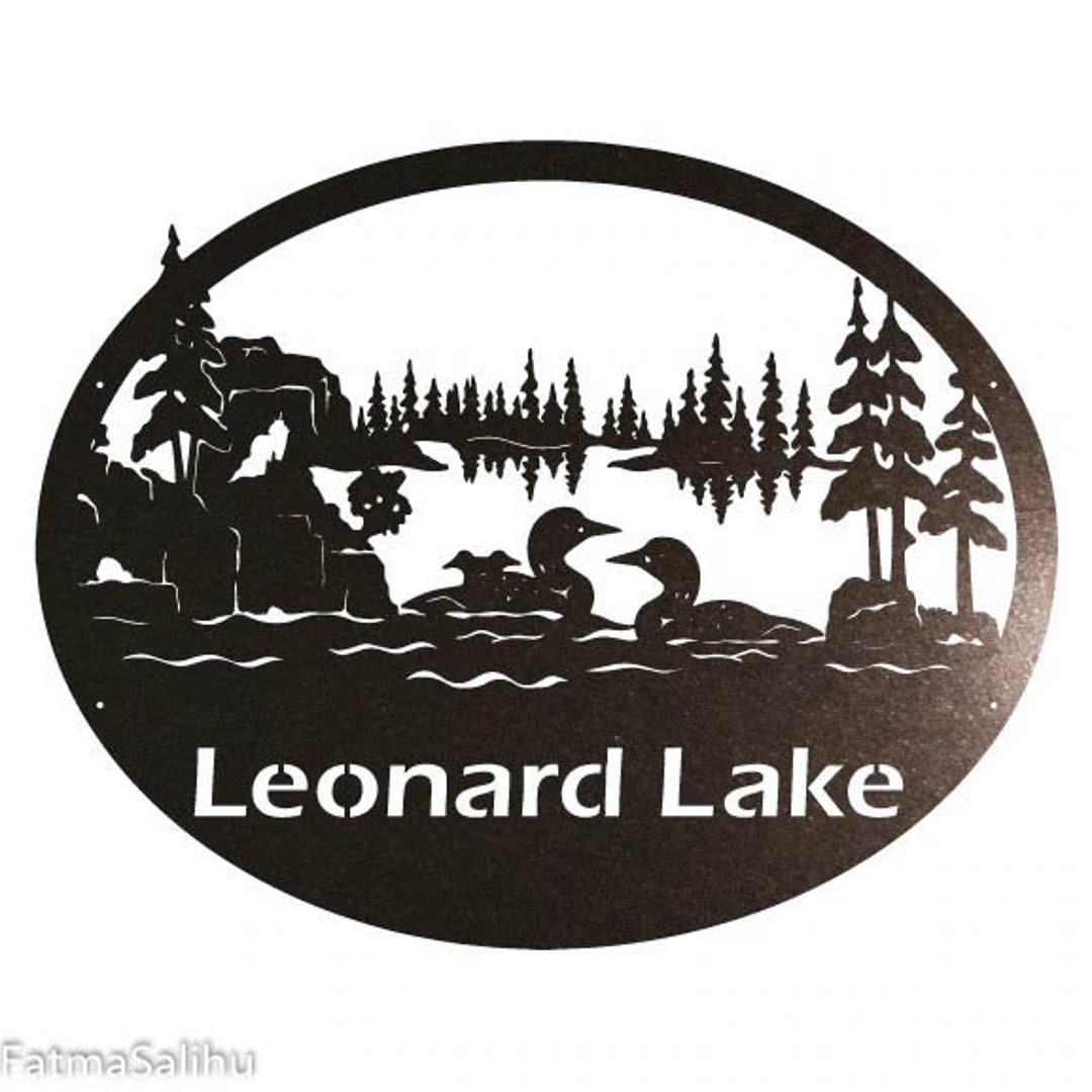 Loon Scene Oval Personalized Monogram Sign Leonard Lake Metal - Etsy Canada