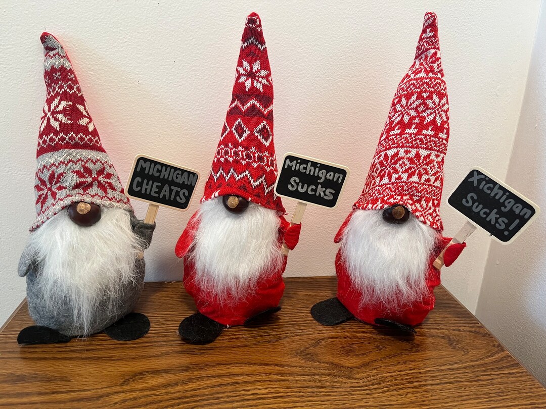 Michigan Sucks Gnome, Michigan Cheats, Ohio State Decor, Buckeye Gnome ...