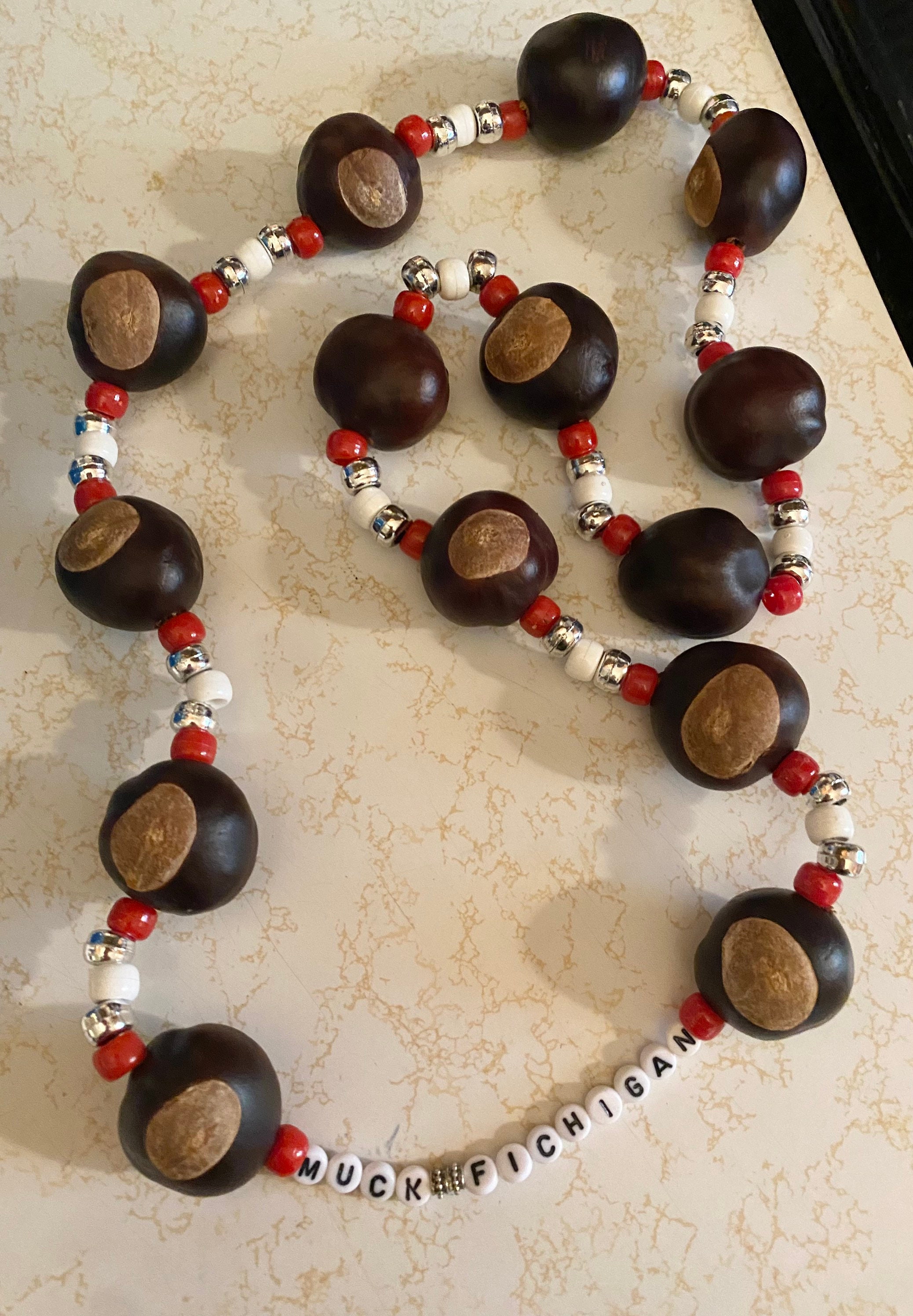 Ohio State Buckeye Necklace: Michigan Football Tailgate Gift - Etsy