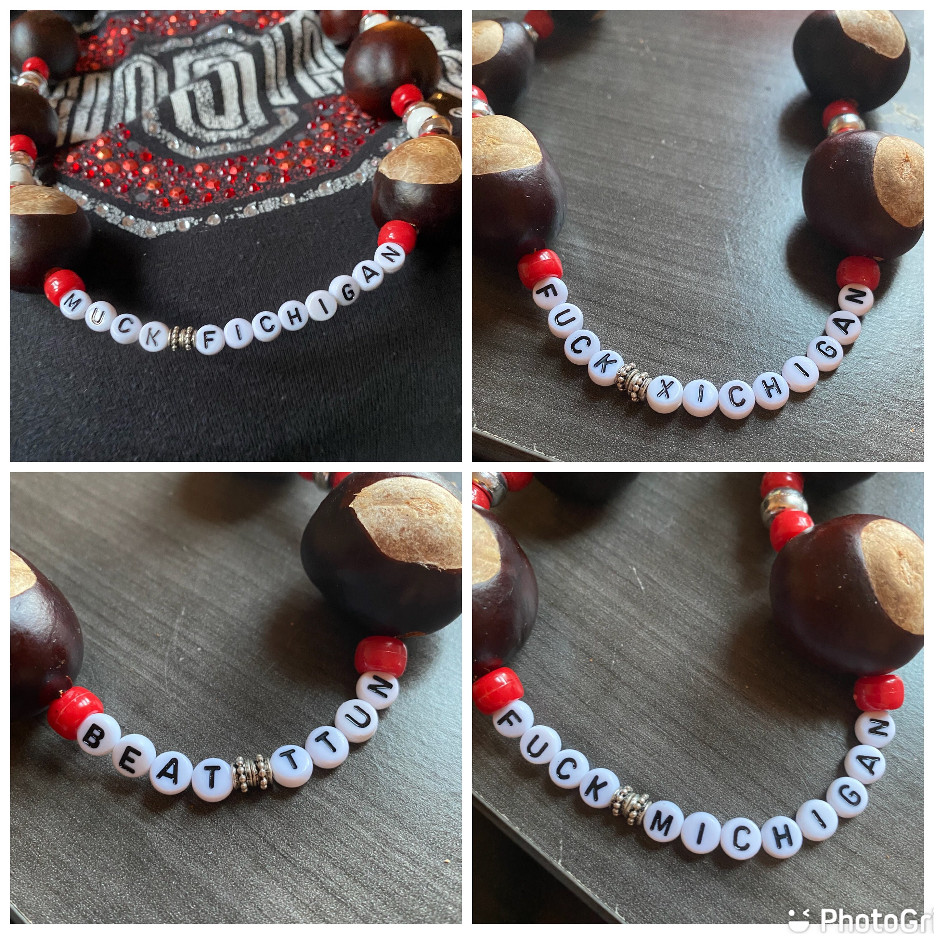 Ohio State Buckeye Necklace: Michigan Football Tailgate Gift - Etsy