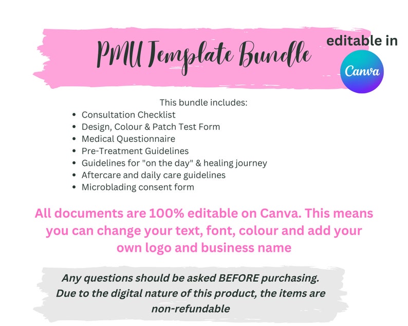 Editable Permanent Makeup Forms, Microblading PMU Consent Forms ...