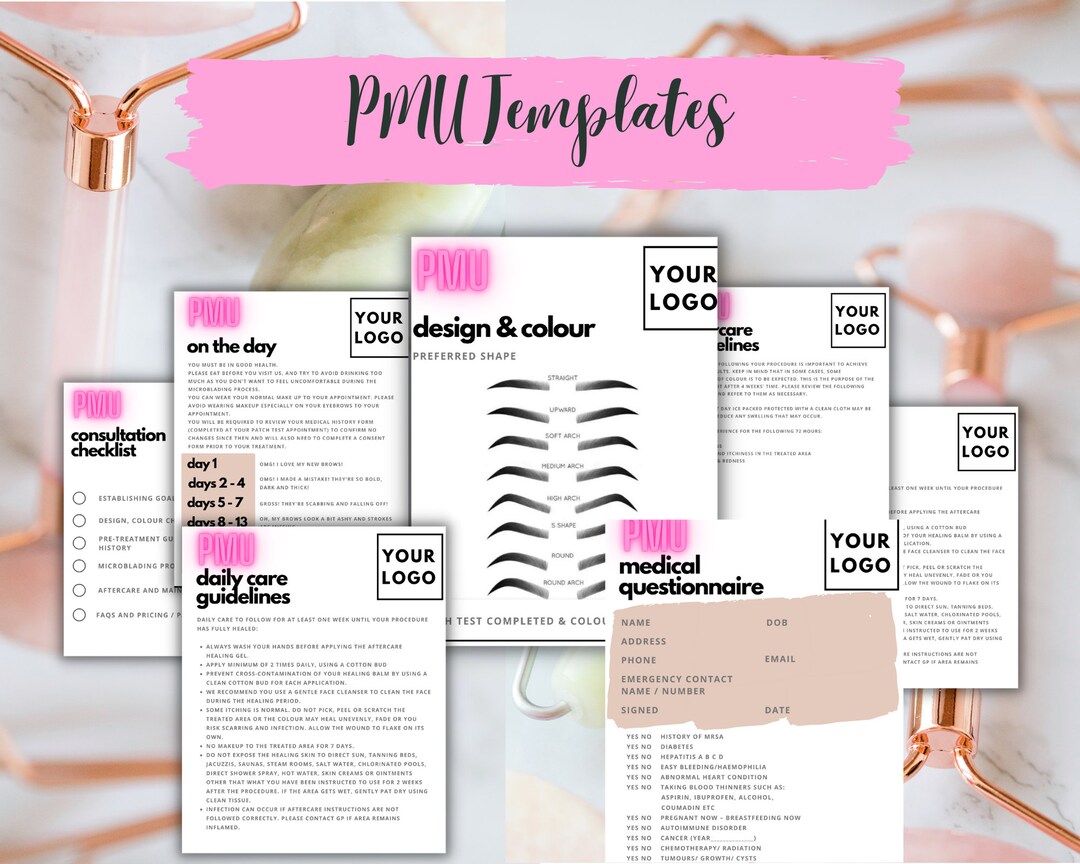 Editable Permanent Makeup Forms, Microblading PMU Consent Forms, Microblading Forms, PMU ...