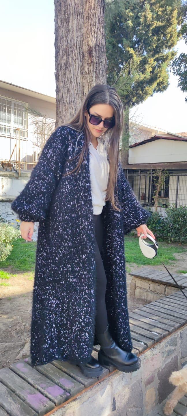 ORGANICMIRA | Long Flat Knitted Jacket | Chunky Knit Product - Etsy