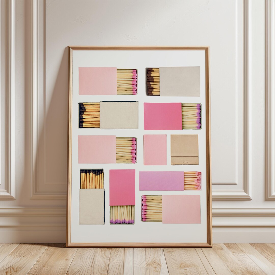Pink Matchbox Poster Template, Blank Matchbook Template, Matchbox Art ...