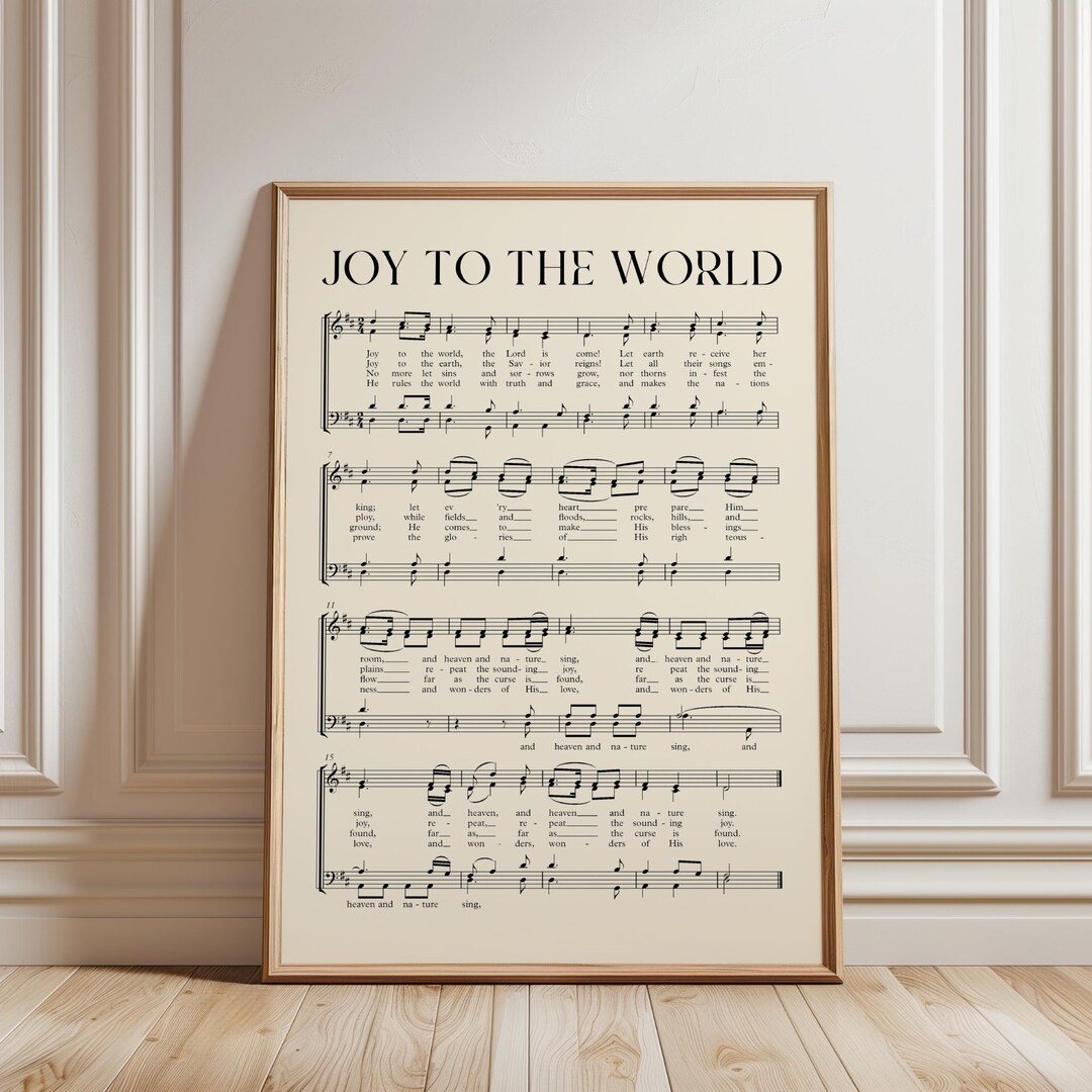 Vintage "joy to the World" Christmas Carol Printable Art (digital ...