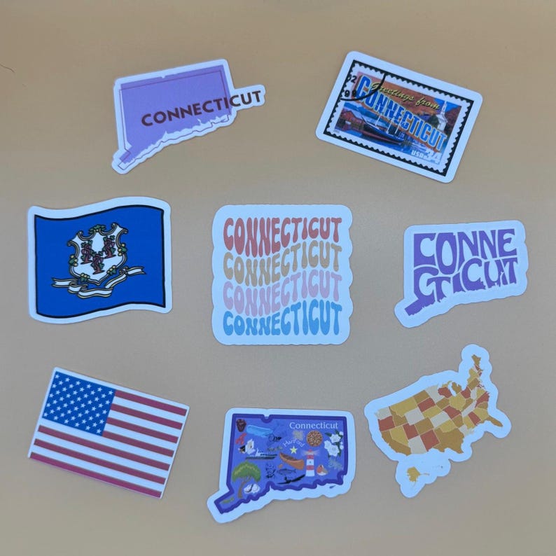 Connecticut State Sticker Pack - Etsy