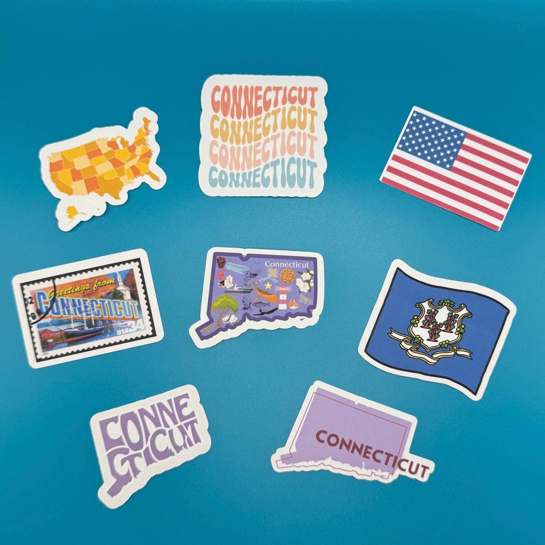 Connecticut State Sticker Pack - Etsy
