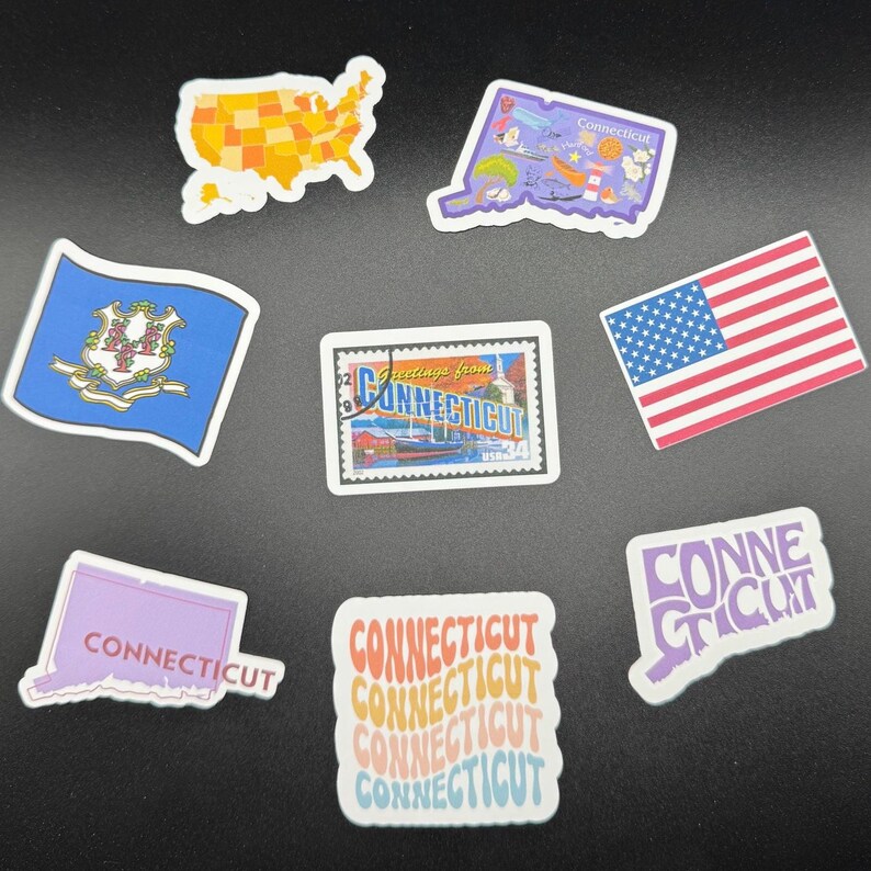 Connecticut State Sticker Pack - Etsy
