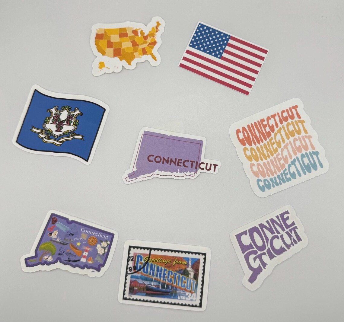 Connecticut State Sticker Pack - Etsy