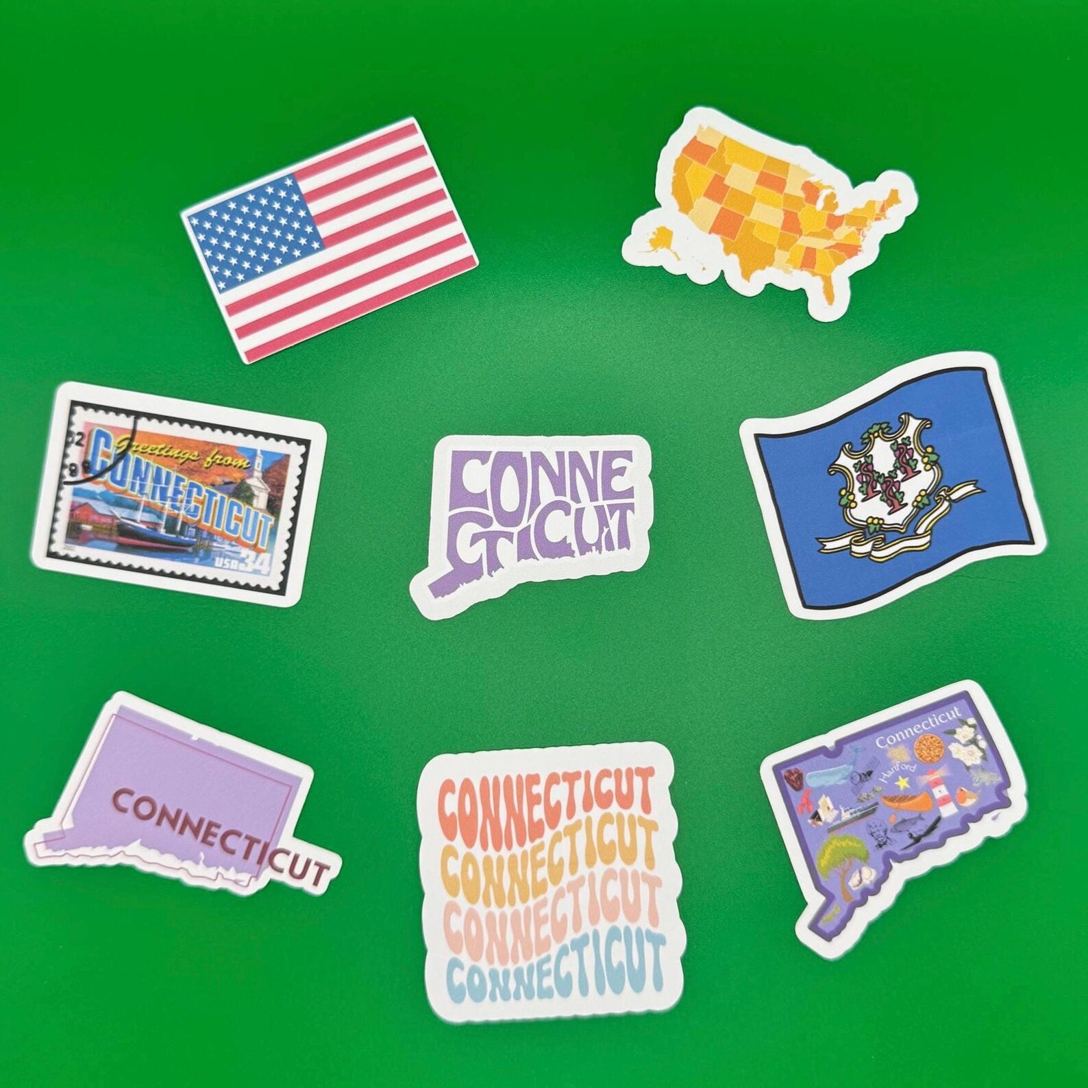 Connecticut State Sticker Pack - Etsy