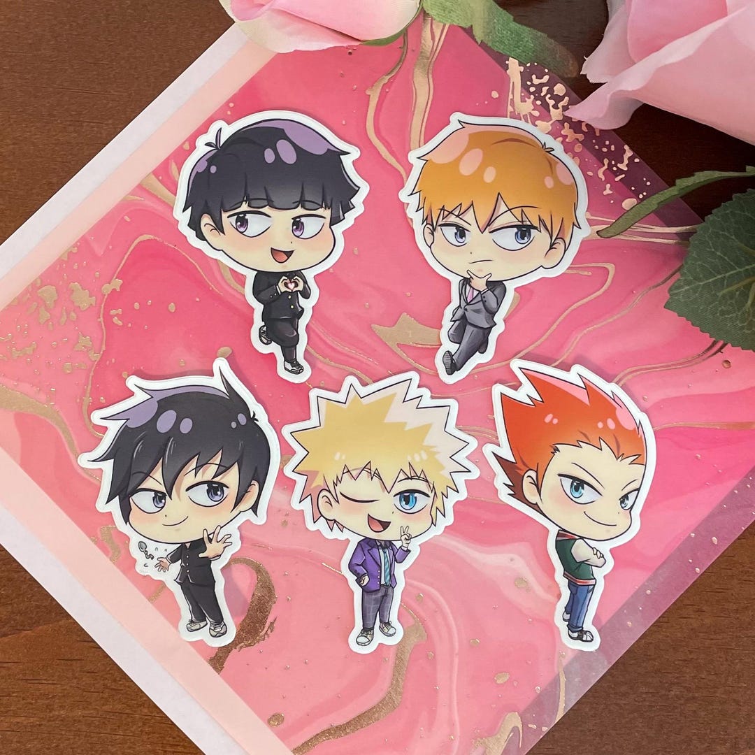 Mob Psycho Stickers | Shigeo Ritsu Reigen Teruzaki Sho Kawaii Vinyl ...