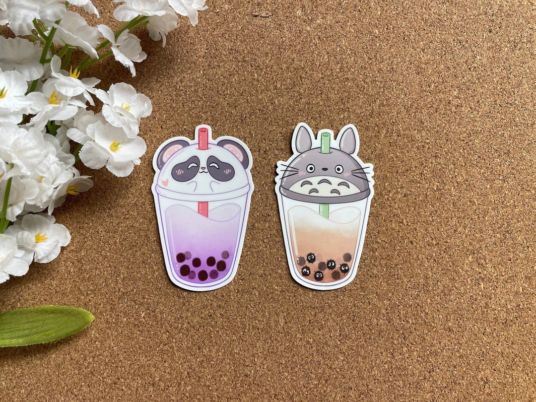 Bubble Tea | Boba Drinks | Tapioca | Kawaii Vinyl Matte Stickers | Waterproof and Dishwasher ...