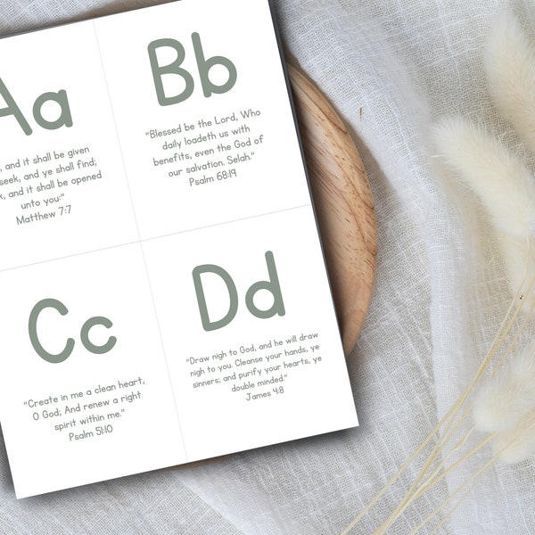 Abc Bible Verse Cards - Etsy