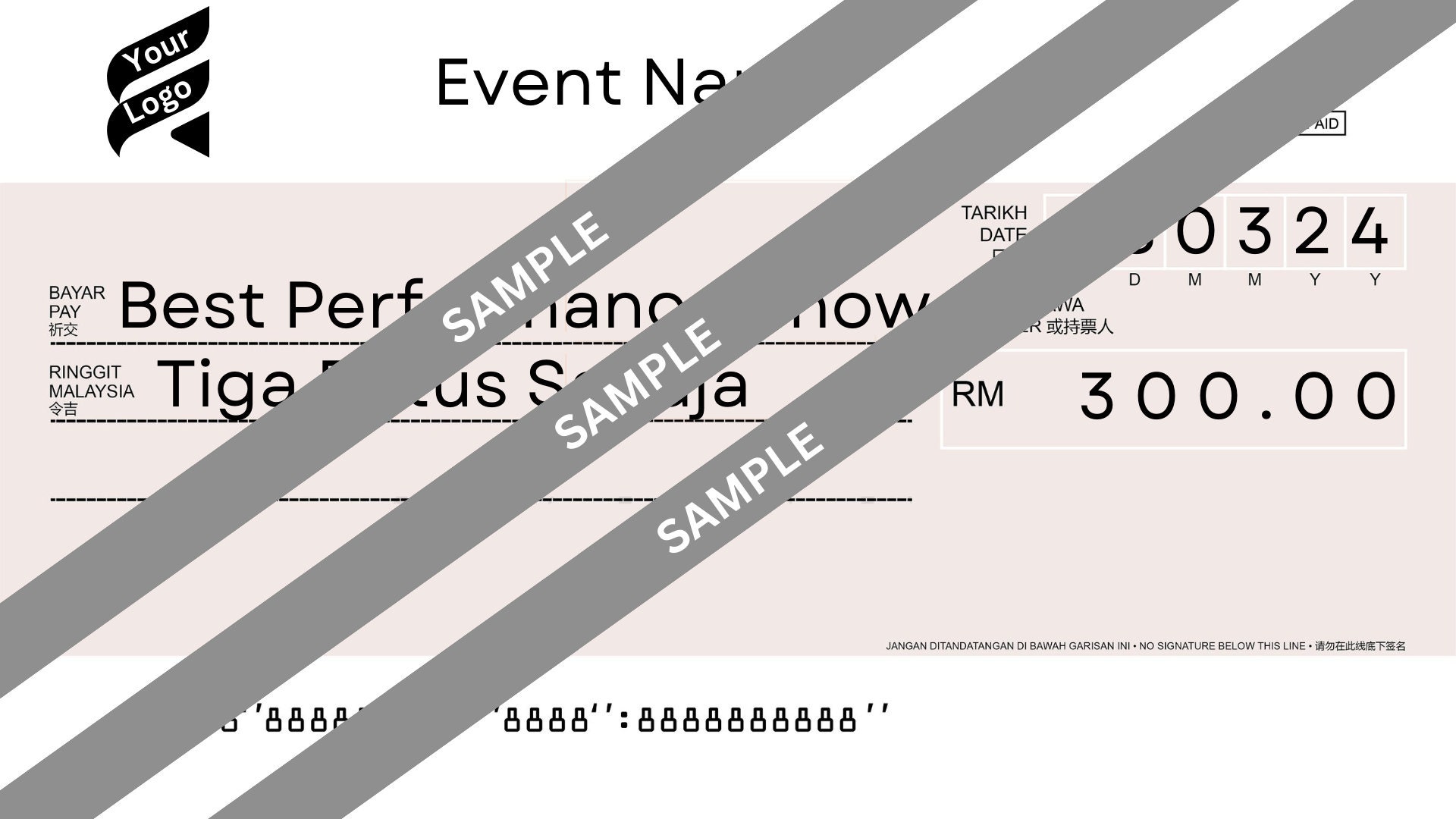 Bank Cheque / Bank Check Sample Template on Canva - Etsy