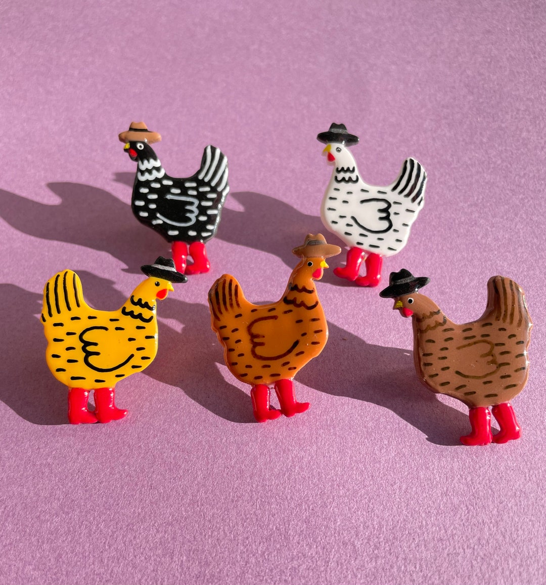 Cowboy Chicken Pins - Etsy