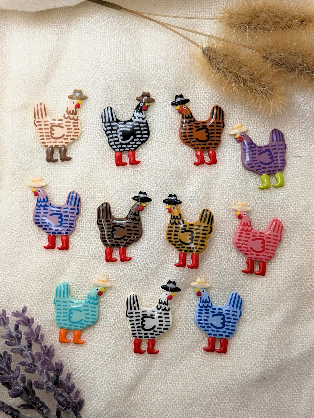 Cowboy Chicken Pins - Etsy