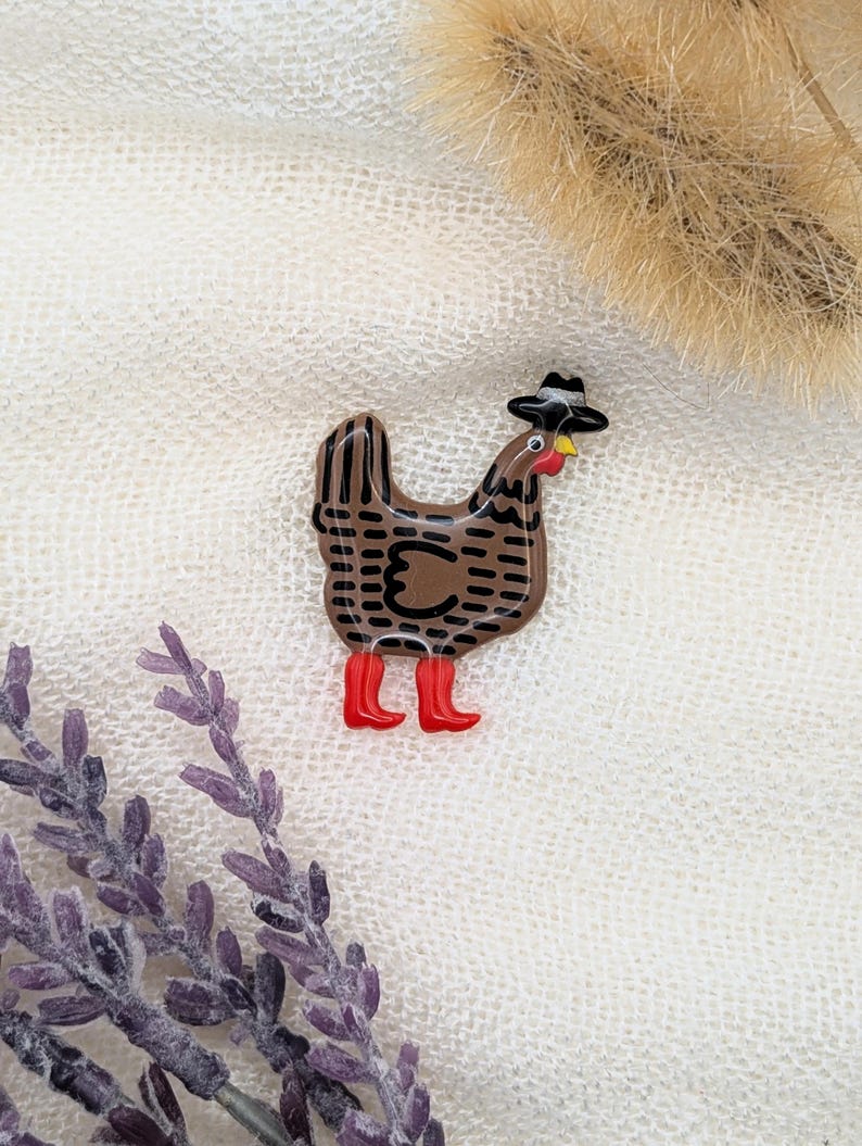 Cowboy Chicken Pins - Etsy