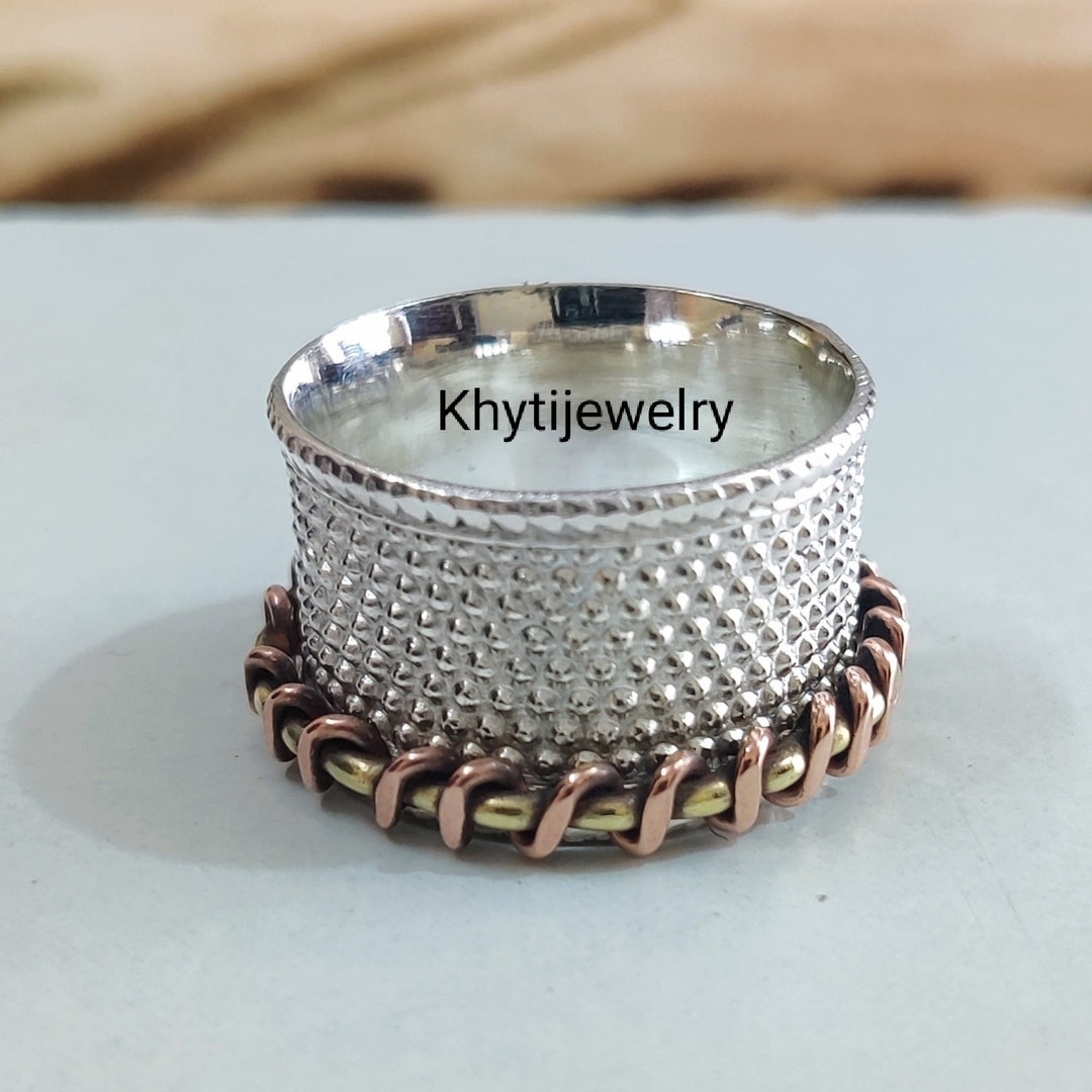 Sparkle Spinner Ring, 925 Sterling Silver Ring, Designer Spinner Ring ...