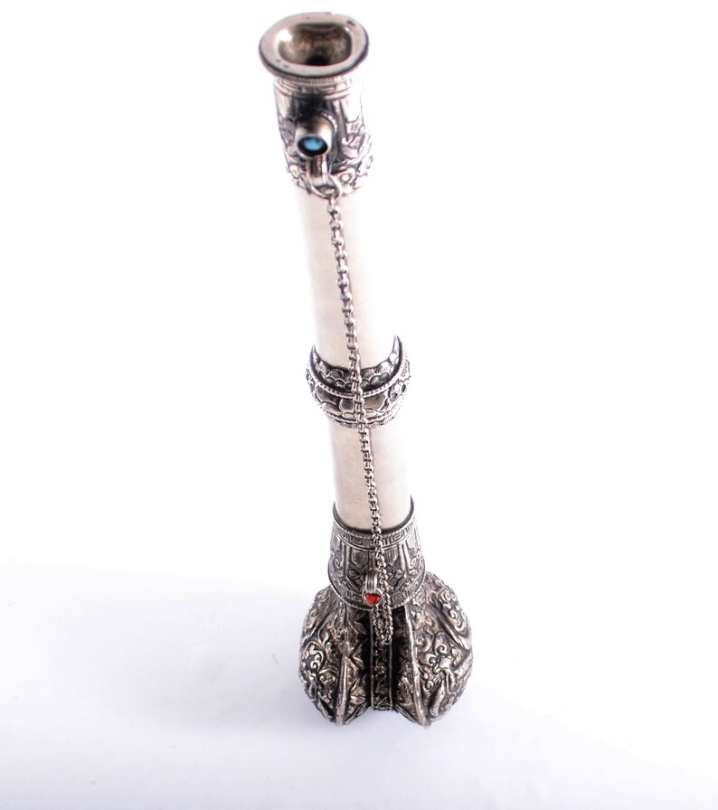 Antique Tibetan Ceremonial Hand Carved Silver Trumpet-buddhist-mus ...