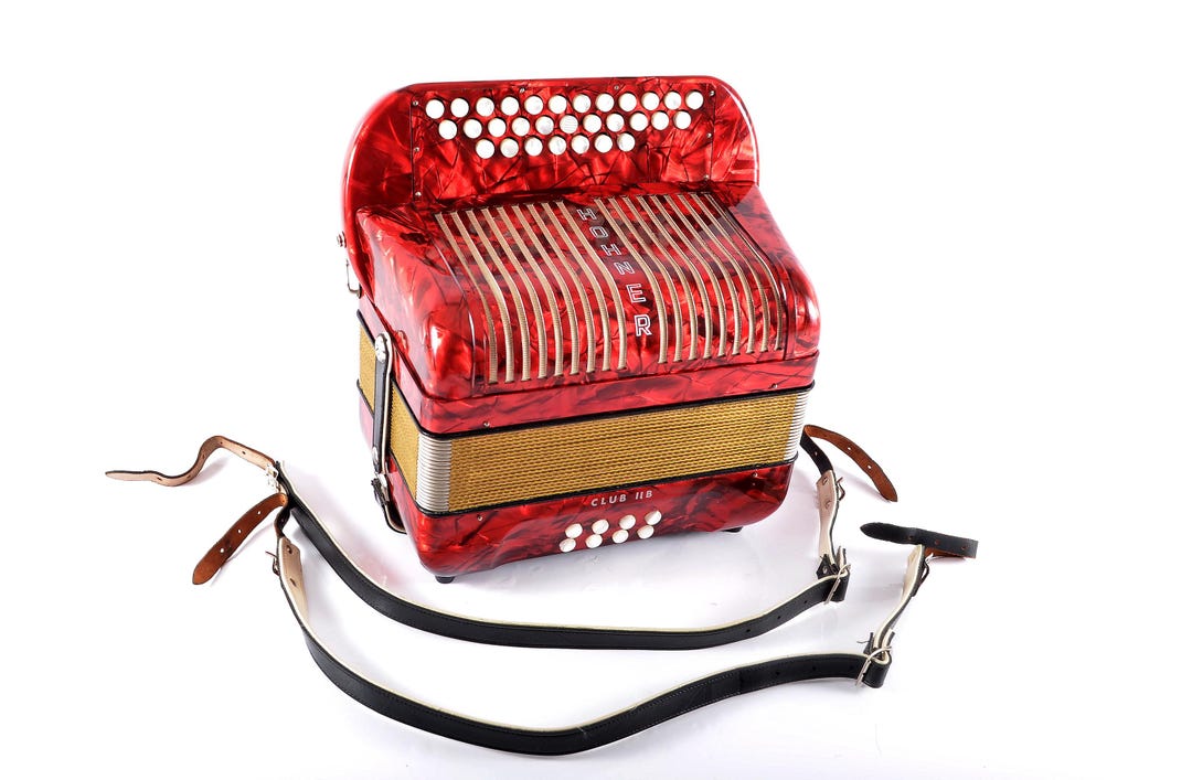 Rare German Made Hohner Club IIB - C-F Button Diatonic Accordion-newly ...