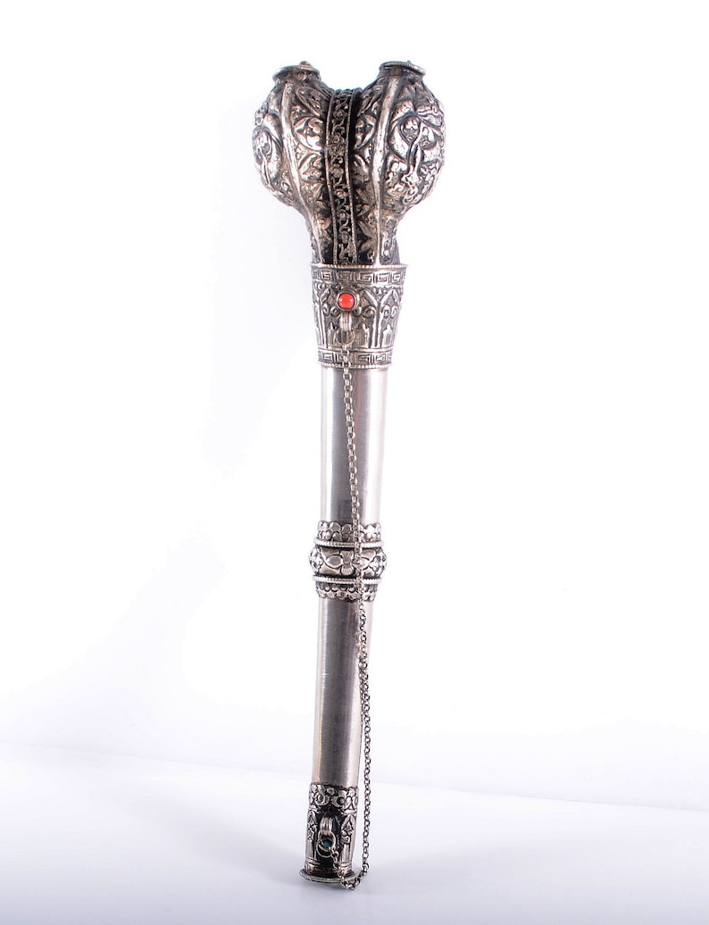 Antique Tibetan Ceremonial Hand Carved Silver Trumpet-buddhist-mus ...