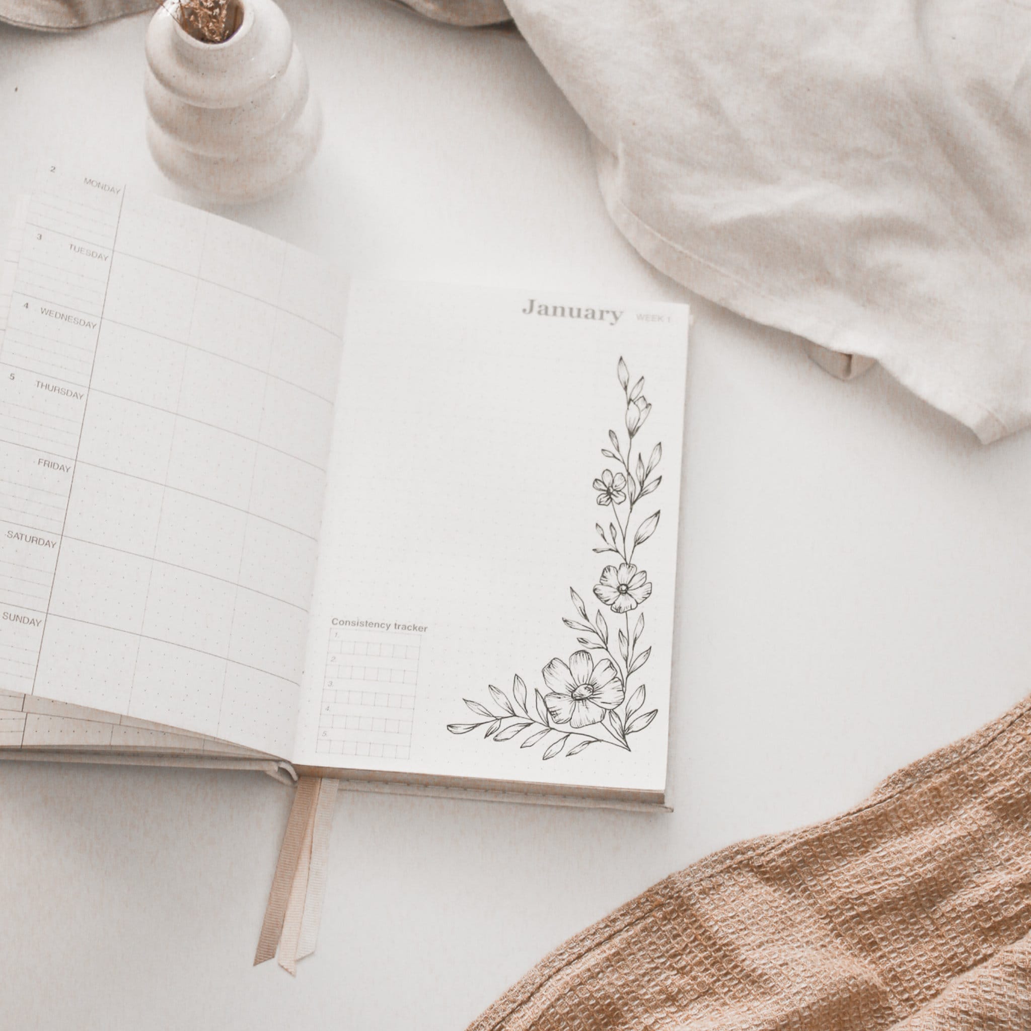 Mix & Match Flower Stencils Bujo Template Bullet Journal Template ...