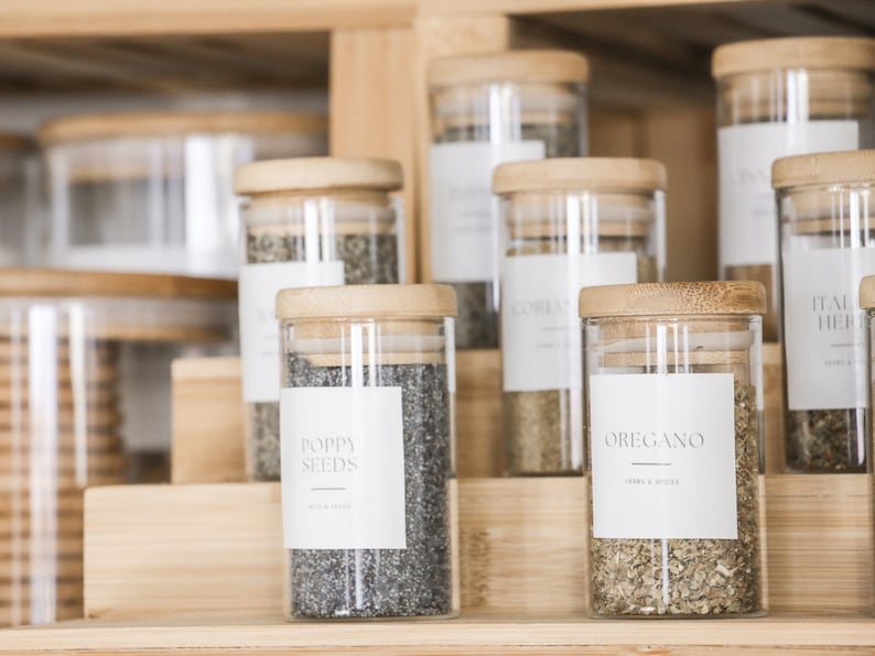 142 Pantry Labels Printable - Minimalist Kitchen Jar Labels ...