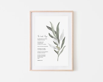 Our Father Matthew 6:9-13. the Lords Prayer Calligraphy Art - Etsy