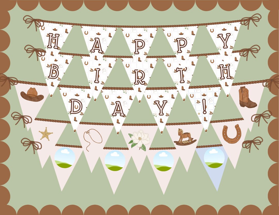 Girl Yippee-ki-yay Flag Banner Template - Etsy