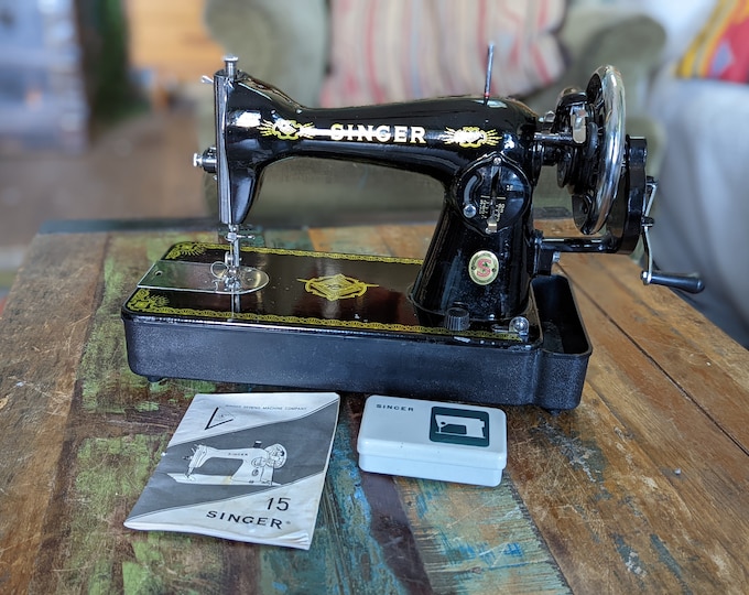 Singer 15 Hand Crank Sewing Machine - RAF Decals - Etsy