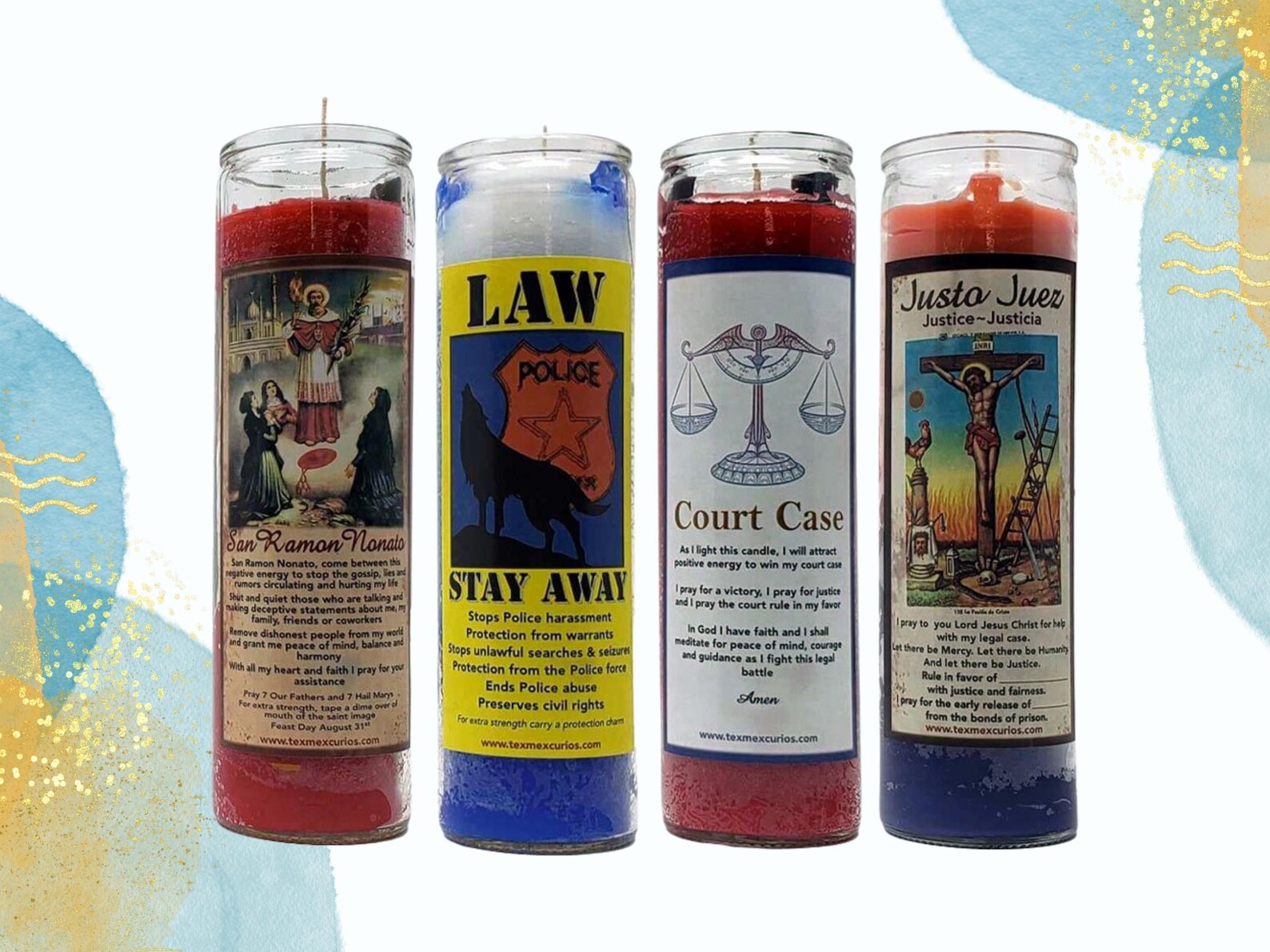 Justice Candles ~ Set of Four Candles ~ Velas Para Justicia ~ Set De ...