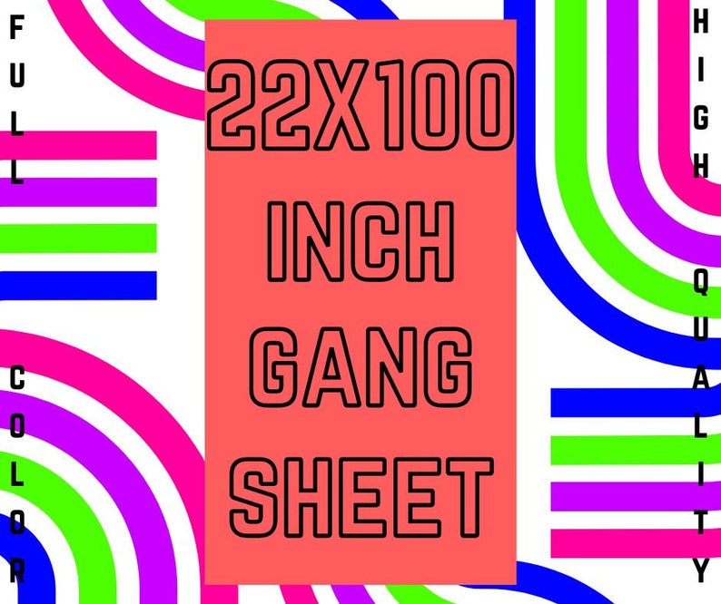 DTF Gang Sheet, DTF Print 22 X 100 - Etsy