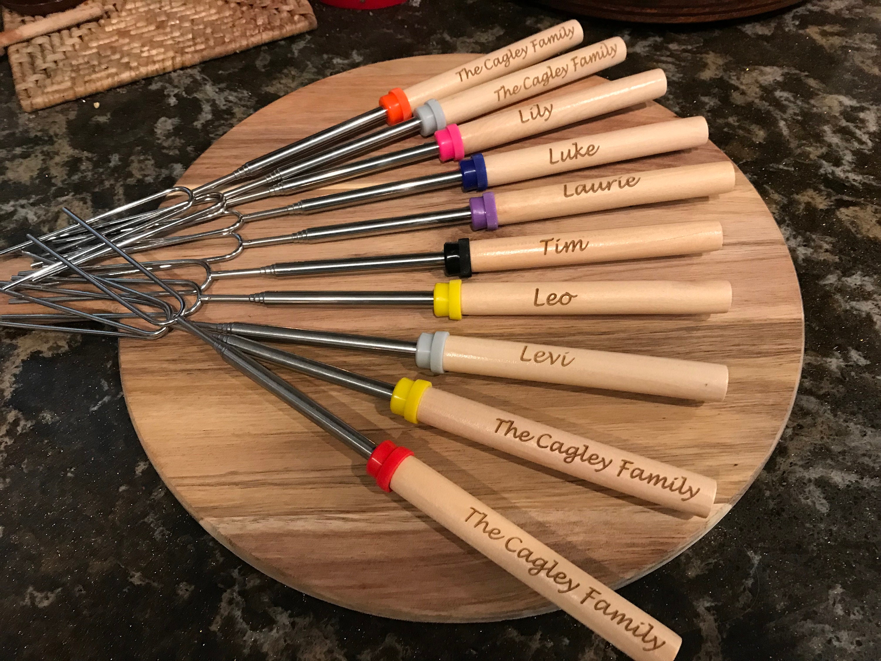 Campfire Smores Sticks Set of Four Personalized Roasting - Etsy
