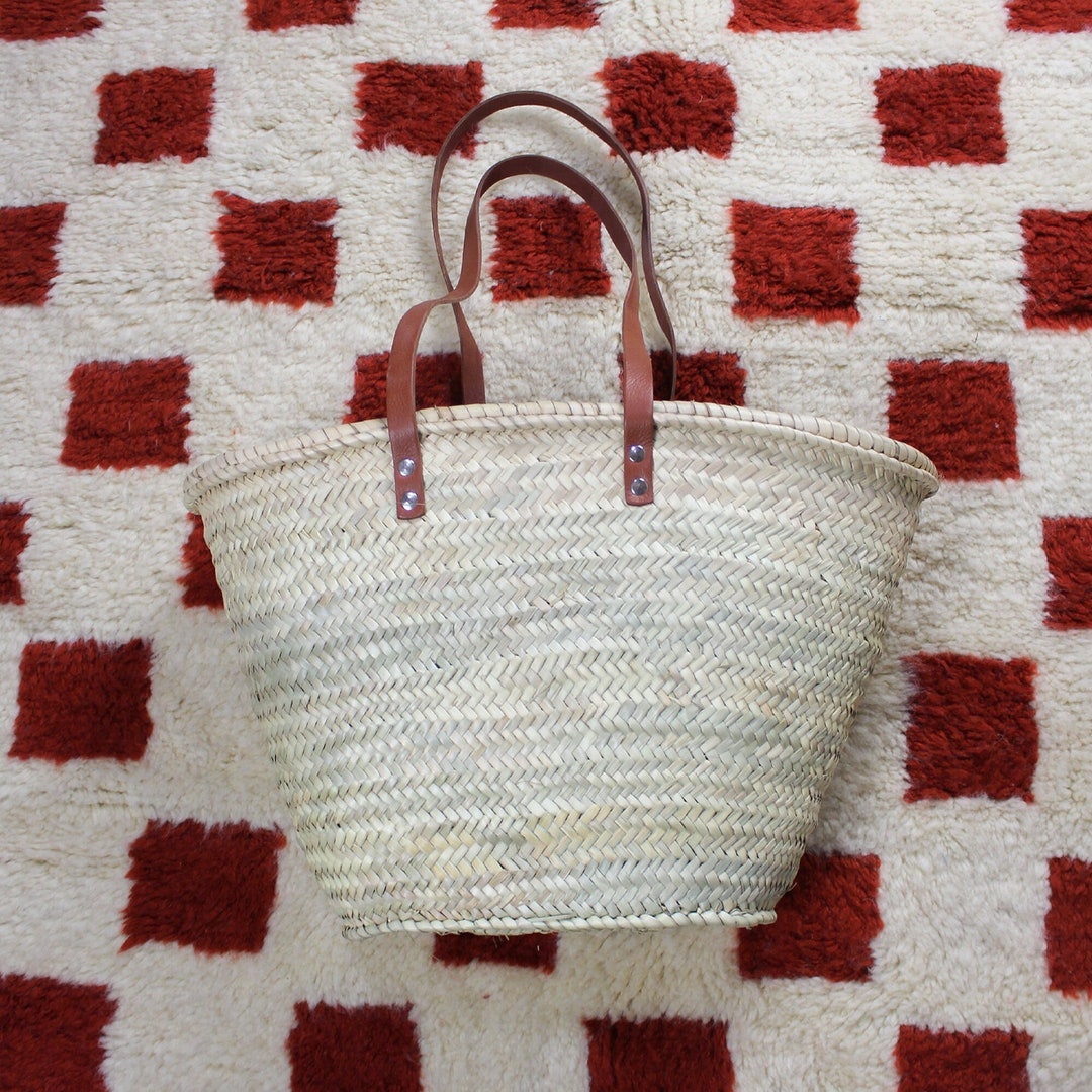 Straw Bag Leather Handle, French Straw Bag, Straw Tote, Straw Shoulder ...