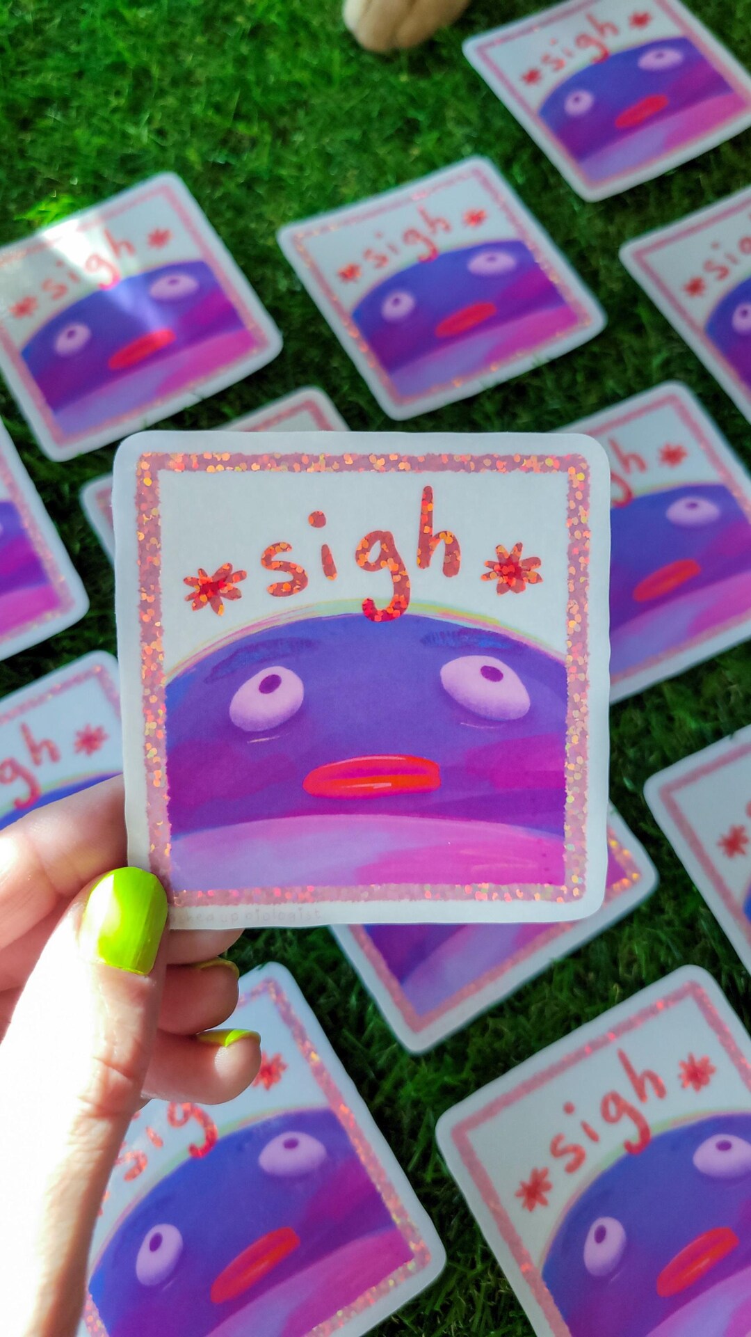 Holographic *sigh* Sticker - Etsy