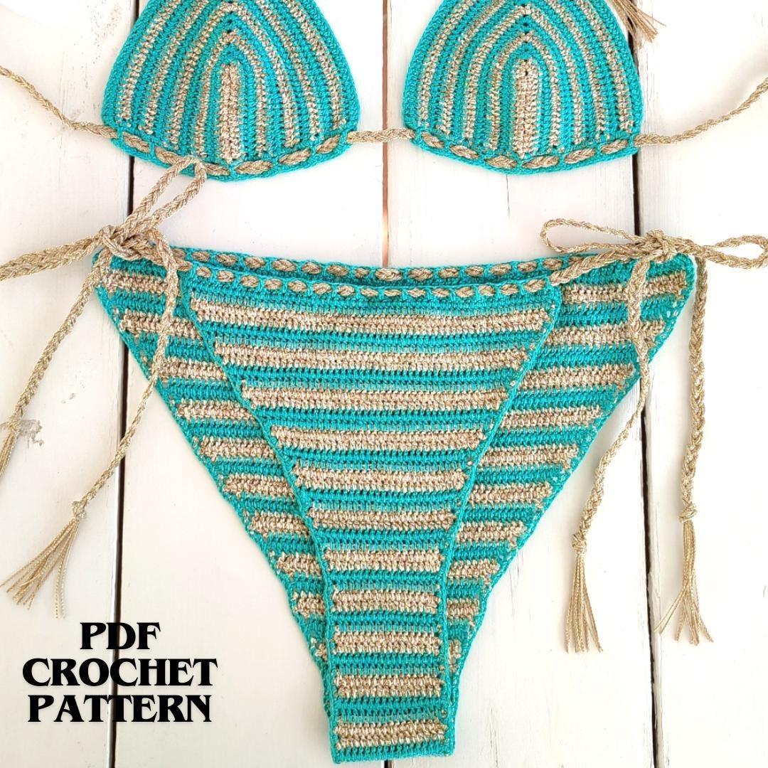 DIY Easy Crochet Bikini Bottom Pattern, Sexy Swimwear Pattern, DIY ...