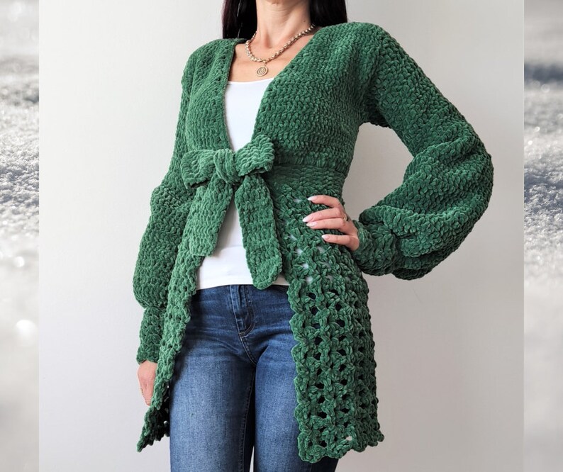 Crochet Cardigan Pattern Tie Front - Etsy