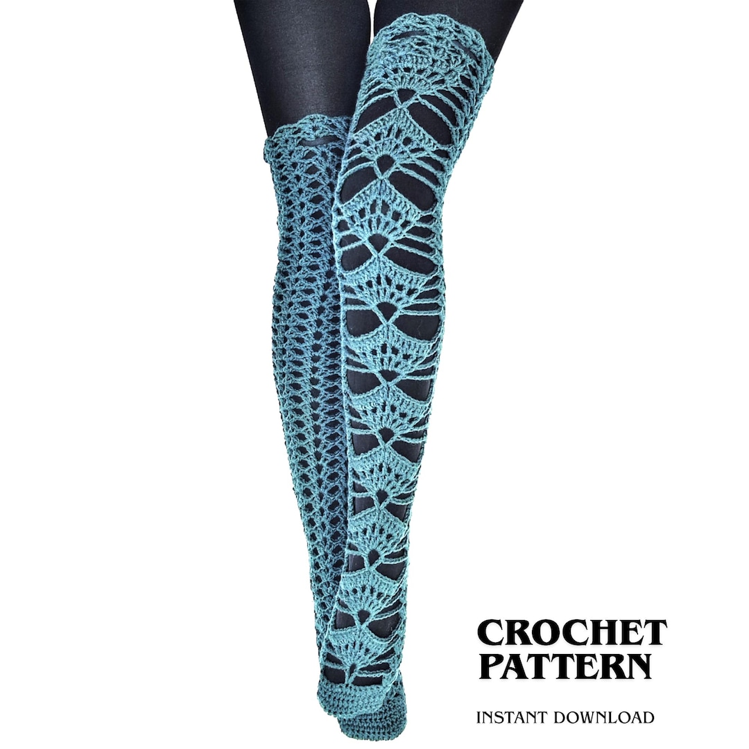 Crochet Pattern Thigh High Socks, Crochet Leg Warmers, Leggings PDF ...