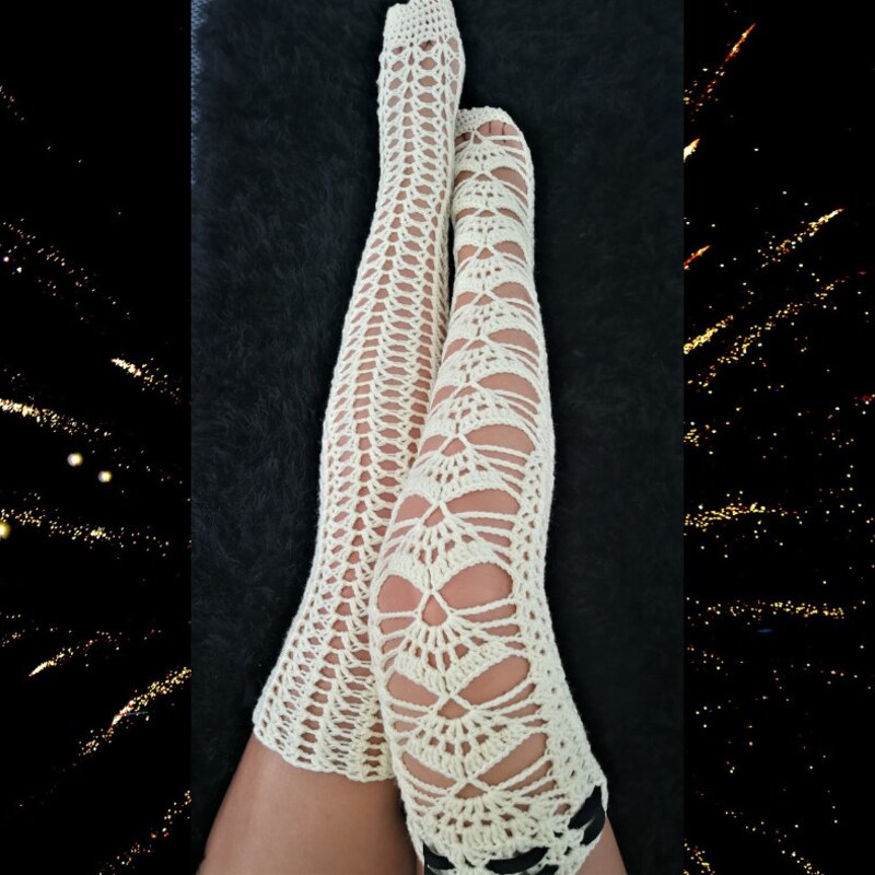 Crochet Thigh High Socks - Etsy