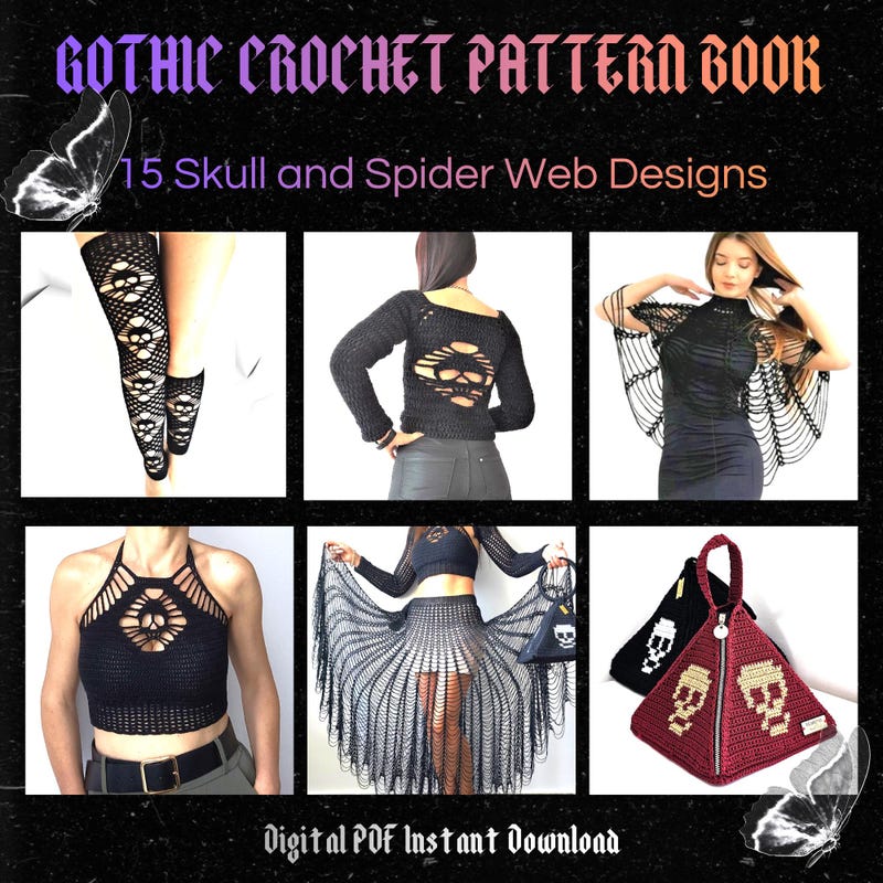 Goth Crochet Hook Bag - Etsy