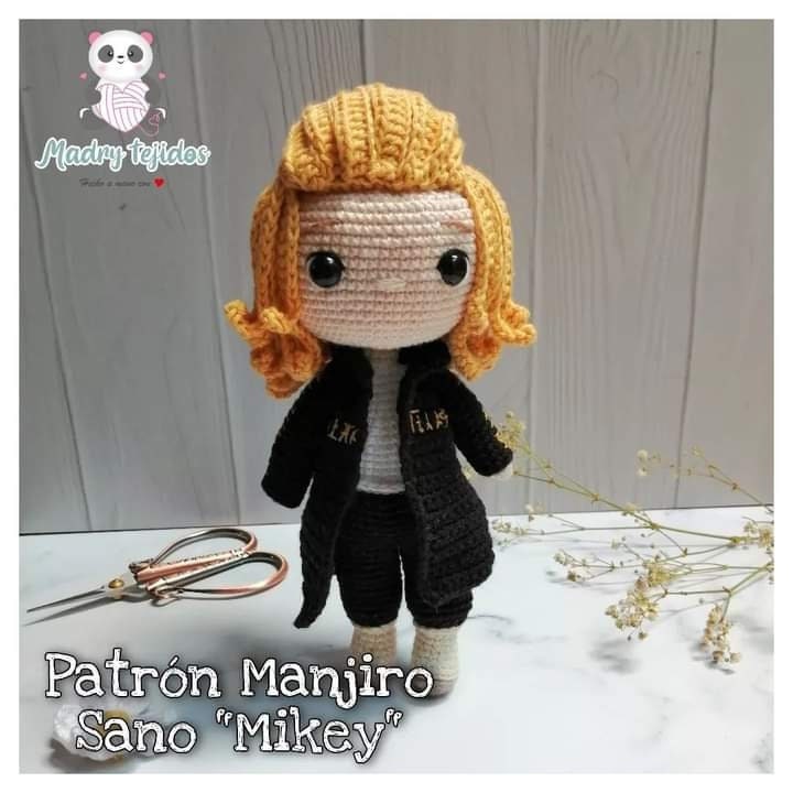 Patrón Manjiro Sano "Mikey" Tokyo Revengers, Anime amigurumi, Pattern ...