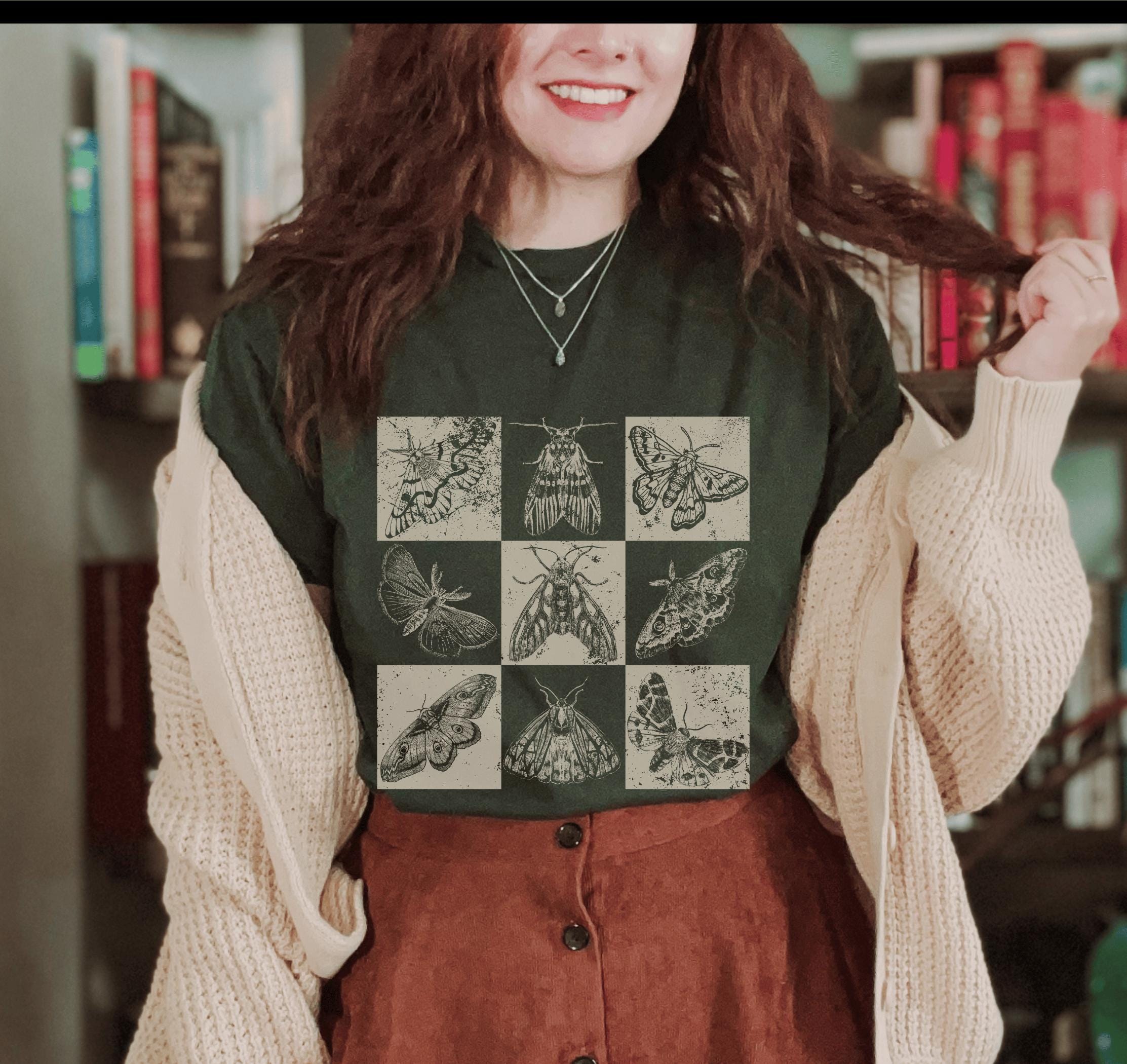 Plaid Moth Shirt Dark Cottage Core Clothes Moths Shirt Whimsigoth ...