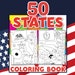 50 States Coloring Book, United States Coloring Pages, USA Coloring ...