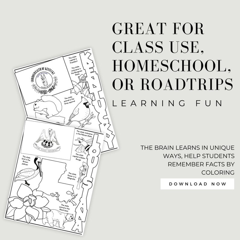 50 States Coloring Book, United States Coloring Pages, USA Coloring ...