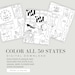 50 States Coloring Book, USA Geography Activity (PDF Pattern) - Etsy